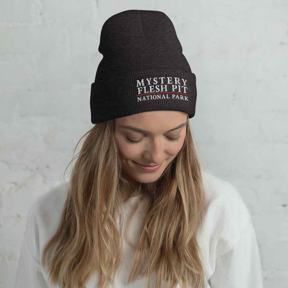 Dark Wordmark Beanie – Mystery Flesh Pit Souvenir Shop